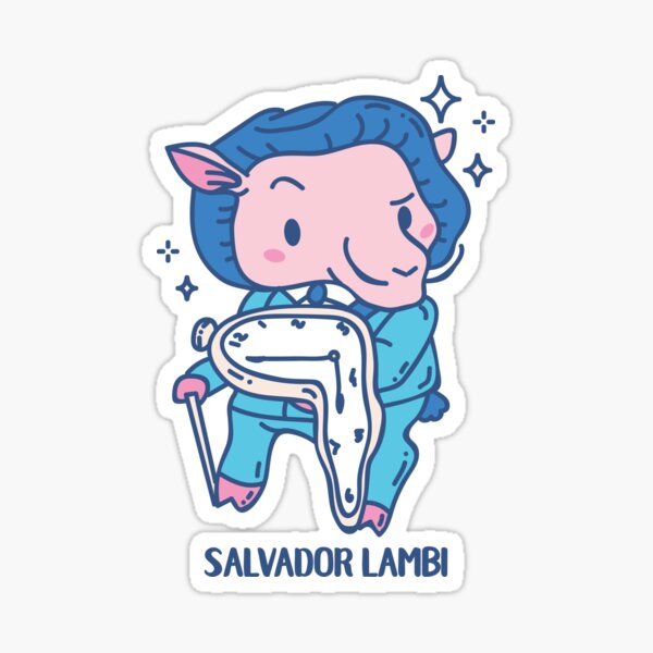 "Salvador Lambi Funny Animal pun " Sticker for Sale by SPIRIMAL | Redbubble