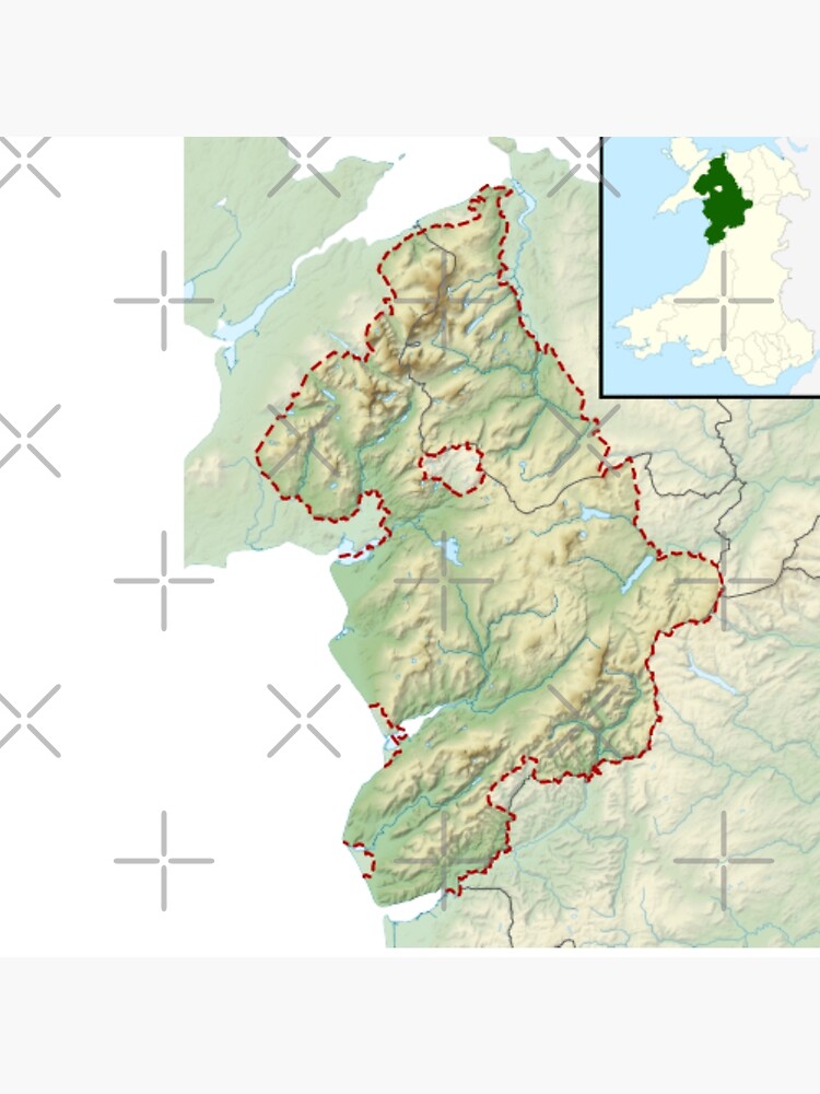 "Map of Snowdonia national park" Photographic Print for Sale by ...