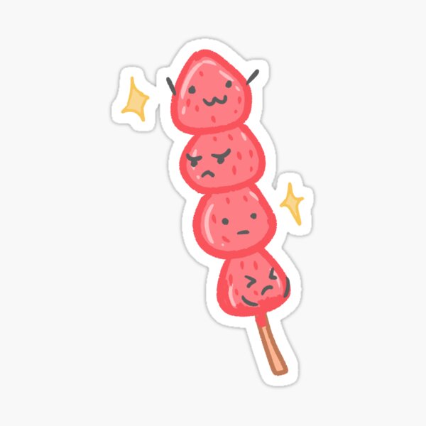 "Tanghulu- candied fruit" Sticker for Sale by Claireychen | Redbubble