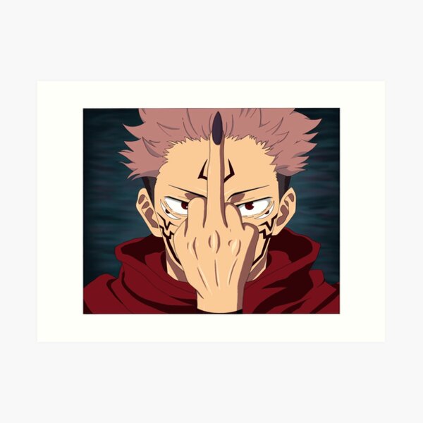 "Jujutsu Kaisen Sukuna Middle Finger Art" Art Print for Sale by ...