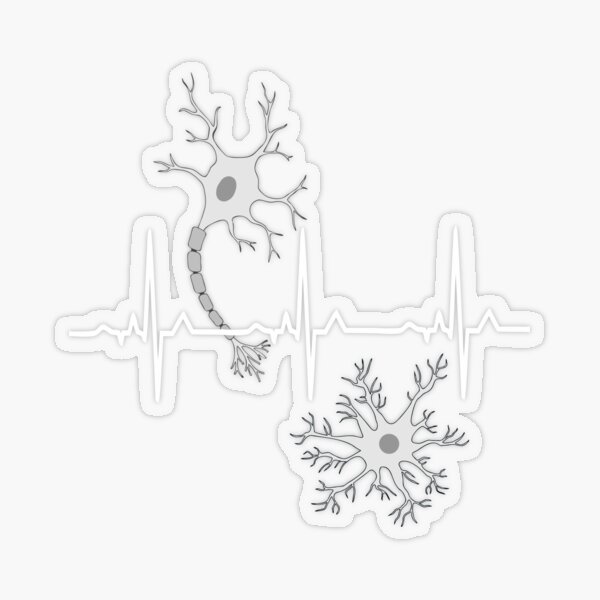 "EKG Neuron Neuroscience lover" Sticker for Sale by RosArt100 | Redbubble