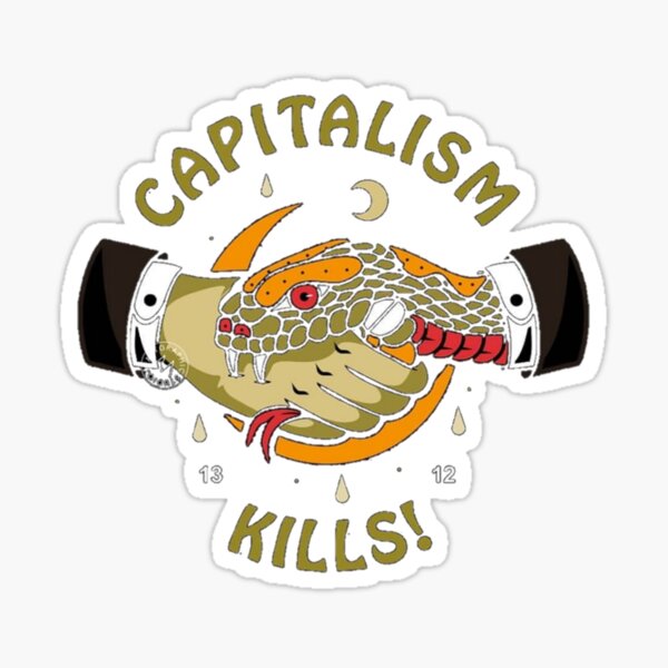 "Capitalism kills politics handshake" Sticker for Sale by Sovikgoswami ...