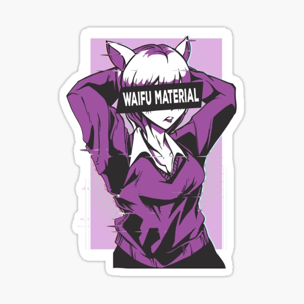 "Waifu Material Anime Hentai " Sticker for Sale by TRIBExSPACE | Redbubble