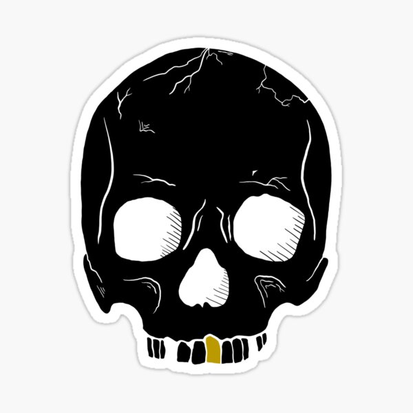 "Black skull and gold tooth" Sticker for Sale by Chowlb | Redbubble