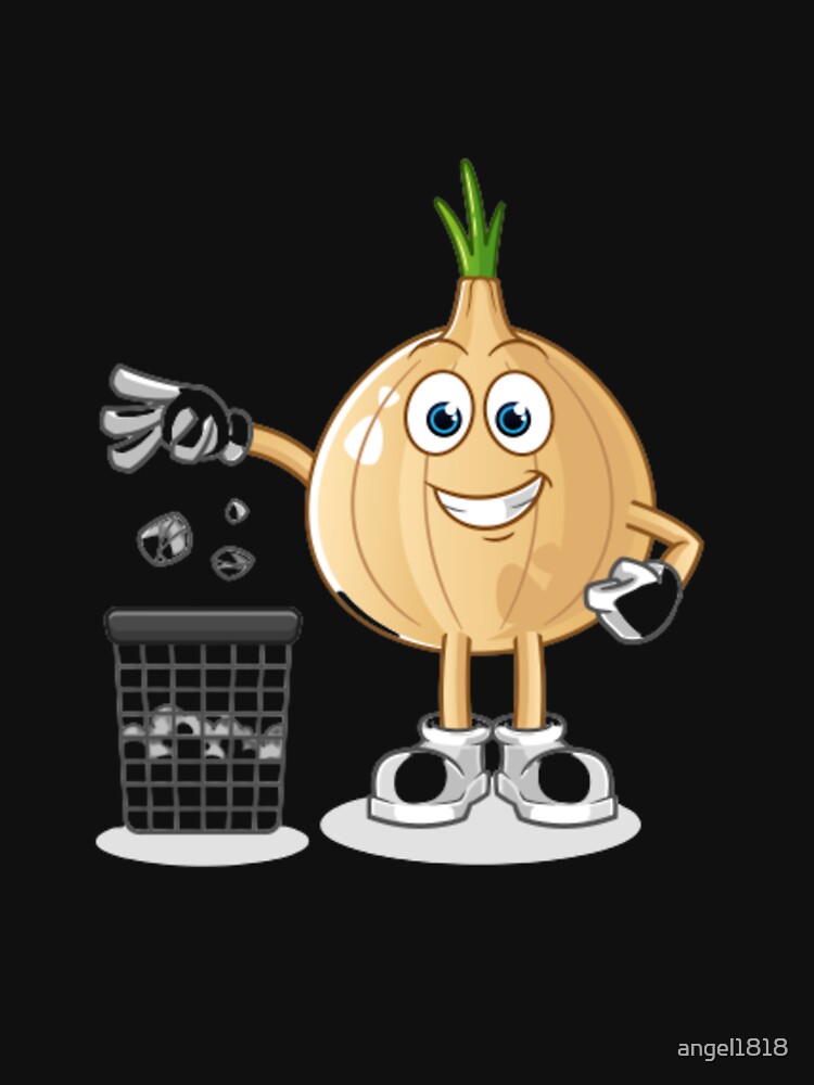 "Onion throw garbage in trash can mascot" T-shirt by angel1818 | Redbubble