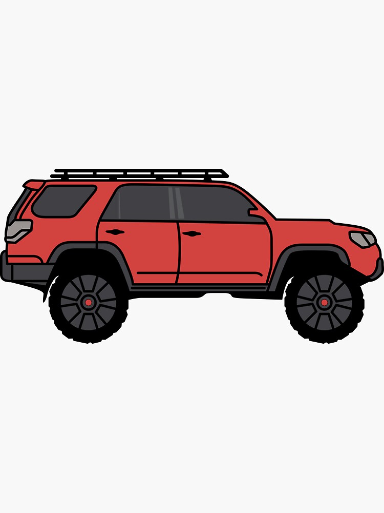"Red Toyota 4Runner Side Off-road" Sticker for Sale by sticker-stacker ...