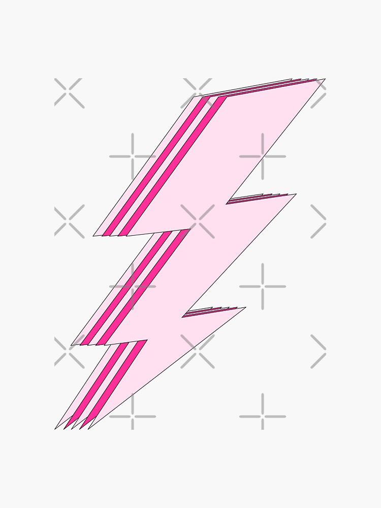 "Pink lightning thunder bolt sticker" Sticker for Sale by HMideas ...