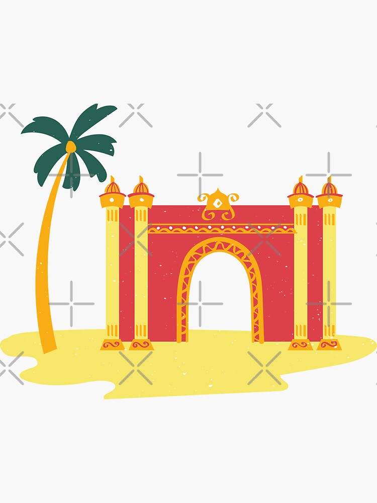 "Colorful Hand-Drawn Arc De Triomf Barcelona Spain World Landmark ...