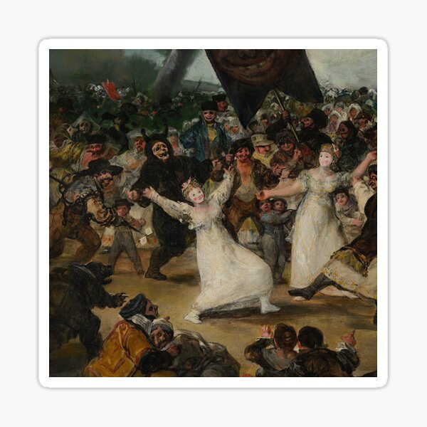 "THE BURIAL OF THE SARDINE (detail) - FRANCISCO DE GOYA" Sticker for ...