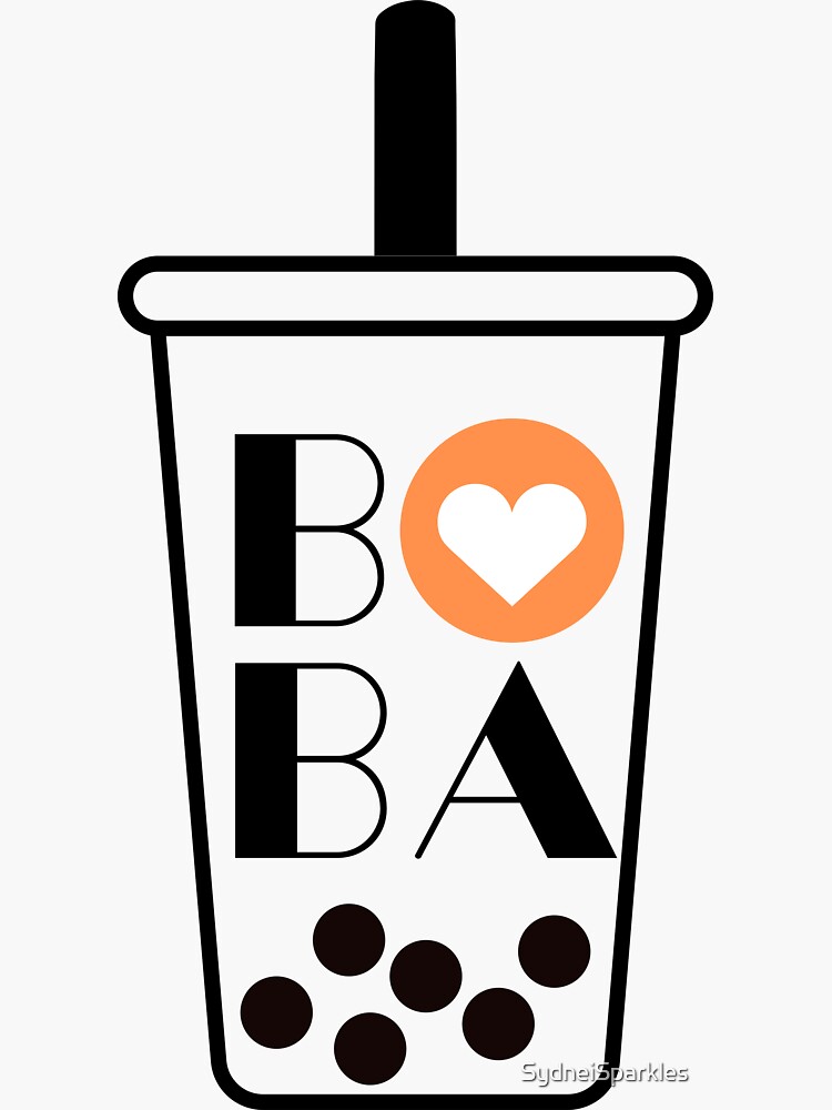 "BOBA Heart Lettering " Sticker for Sale by SydneiSparkles | Redbubble
