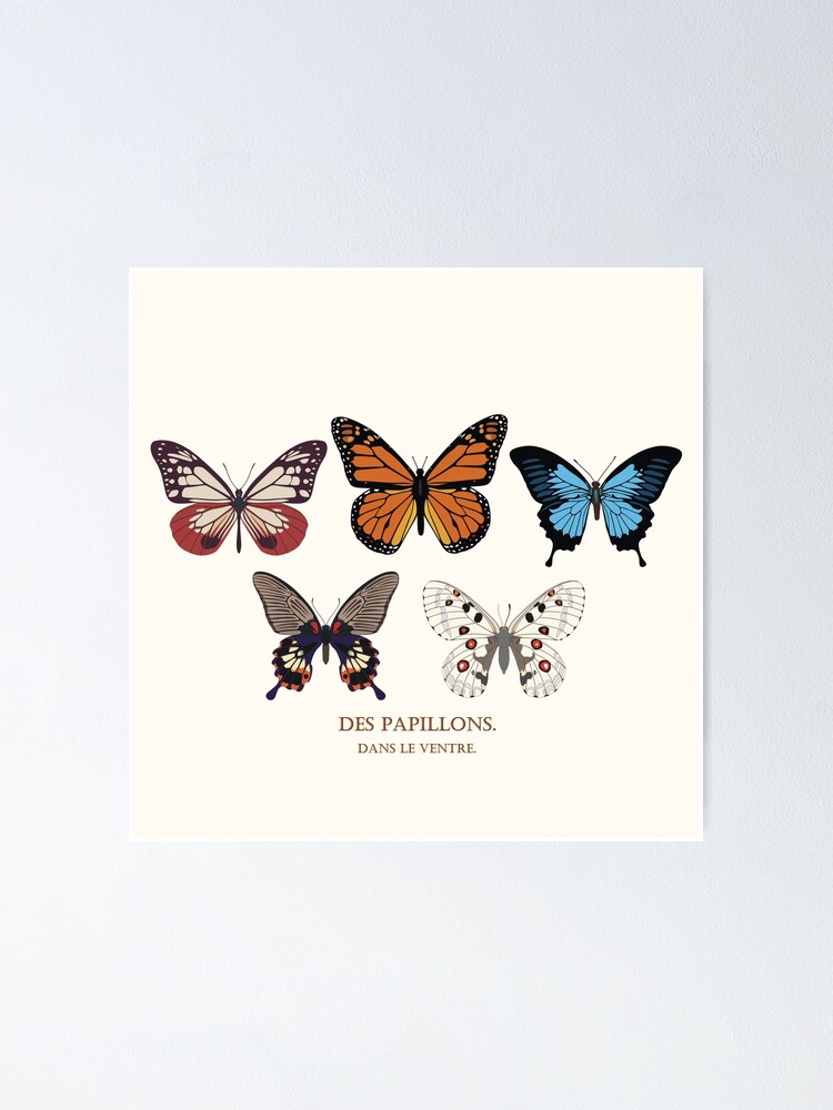 "Papillons." Poster for Sale by Vince19Drums | Redbubble