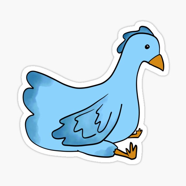 "Blue chicken" Sticker for Sale by emilyn-design | Redbubble