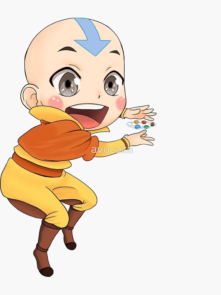 "Chibi Avatar Aang" Sticker for Sale by avocaca | Redbubble