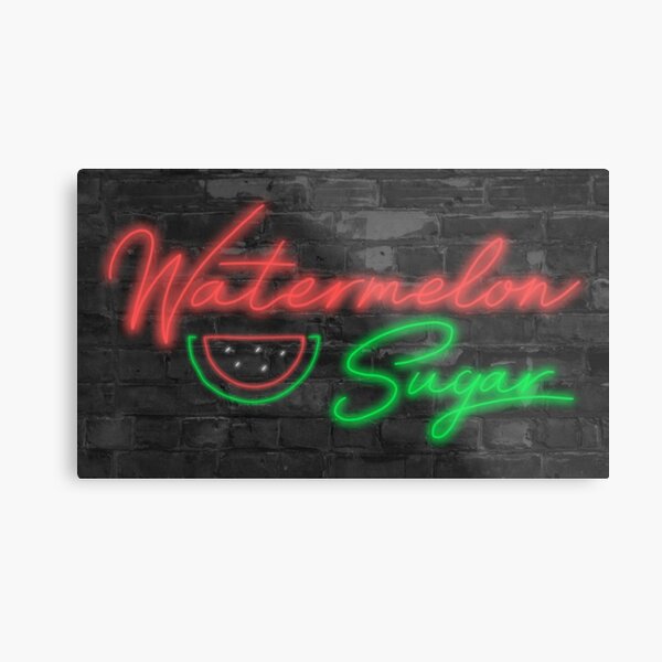 Lámina metálica «letrero de neón de azúcar de sandía» de andreariv ...
