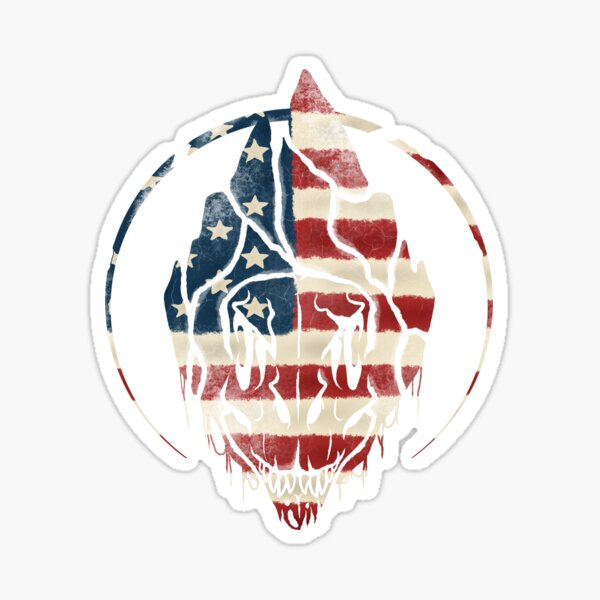 "USA Logo, Upper Left shoulder" Sticker by Skull-Island | Redbubble