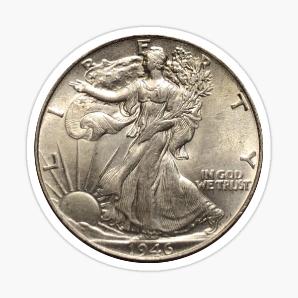 "Walking Liberty Half Dollar Coin" Sticker by ElegantEgg | Redbubble