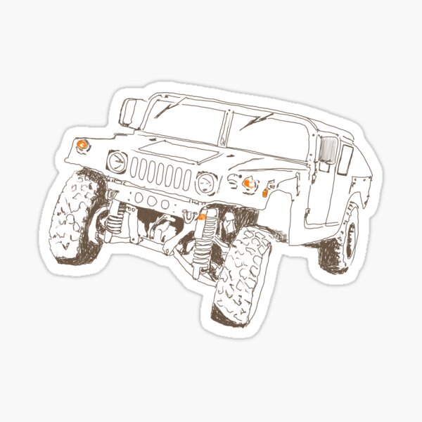 "Hummer H1 Slant Back" Sticker for Sale by BeardedBanker | Redbubble