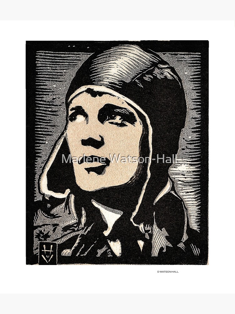 "Amelia Earhart Graffiti" Poster by marlenewatson | Redbubble