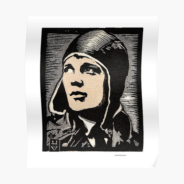 "Amelia Earhart Graffiti" Poster by marlenewatson | Redbubble