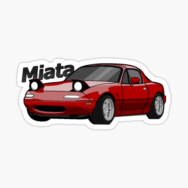 "Red NA Mazda Miata/Mx-5" Sticker for Sale by TitanWear | Redbubble
