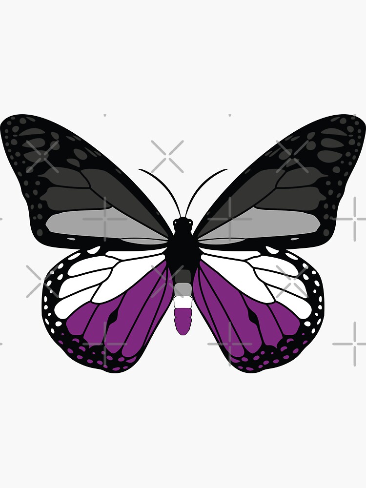 "Asexual Ace Butterfly Pride Gift, Demisexual Greysexual Colorful Monarch Butterfly, Asexuality ...