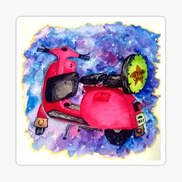 "Cute Scooter " Sticker by arbiasultana1 | Redbubble