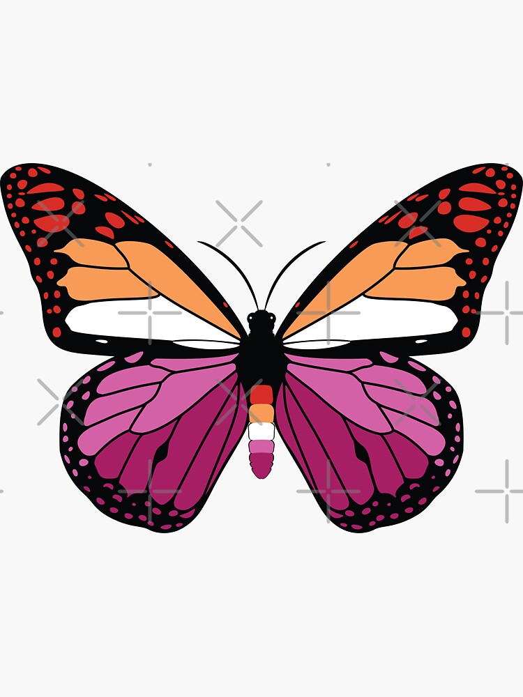 "Lesbian Butterfly Pride Gift, Gay Women Colorful Monarch Butterfly ...