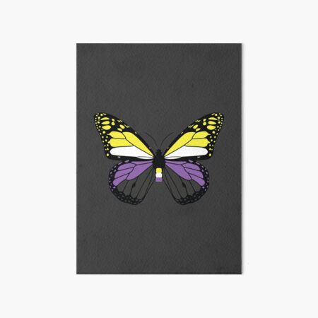 "Non-Binary Butterfly Pride Gift, Enby NonBinary Colorful Monarch ...