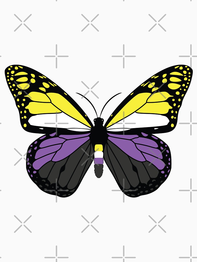 "Non-Binary Butterfly Pride Gift, Enby NonBinary Colorful Monarch Butterfly, NB NonBinary ...