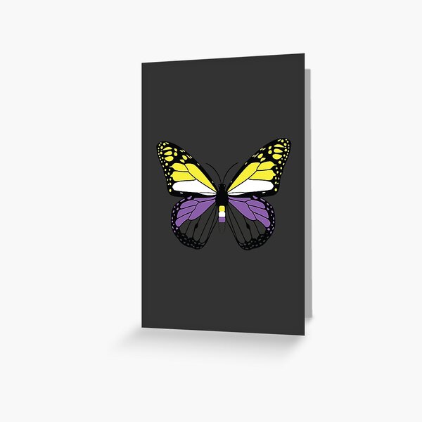 "Non-Binary Butterfly Pride Gift, Enby NonBinary Colorful Monarch Butterfly, NB NonBinary ...
