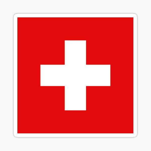 "Swiss Flag. " Sticker for Sale by Fiftyandfab | Redbubble