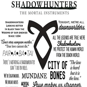"Shadowhunters Quotes" Sticker for Sale by OUaTPreachers | Redbubble