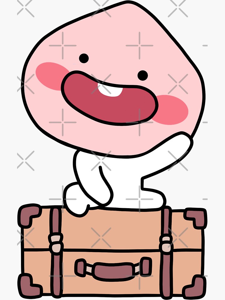 "Travel Baby Apeach" Sticker for Sale by smileyfriend | Redbubble