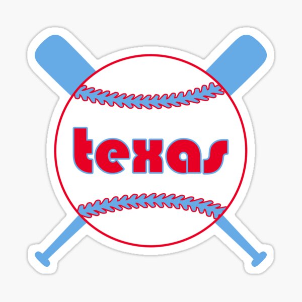 "Texas Retro Throwback Baseball with Crossed Bats" Sticker for Sale by ...
