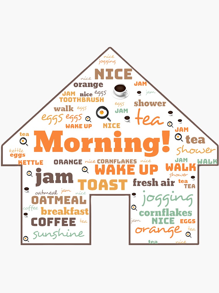 "House Shaped Word Cloud " Sticker for Sale by WriteItOut | Redbubble