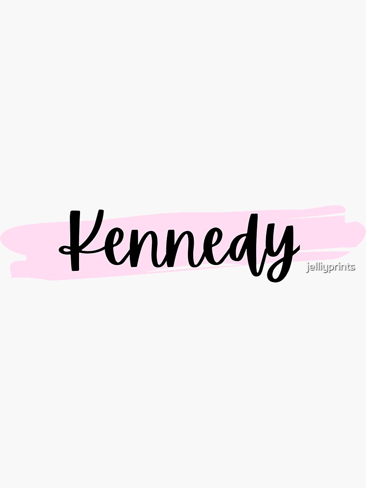 "Kennedy Name Calligraphy" Sticker by jelliyprints | Redbubble