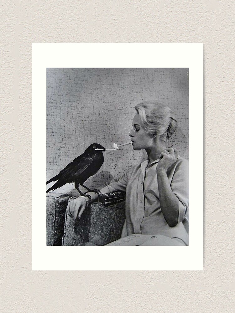 Tippi Hedren Having Her Cigarette Lit By A Crow On The Set Of The Birds Art Print For Sale By