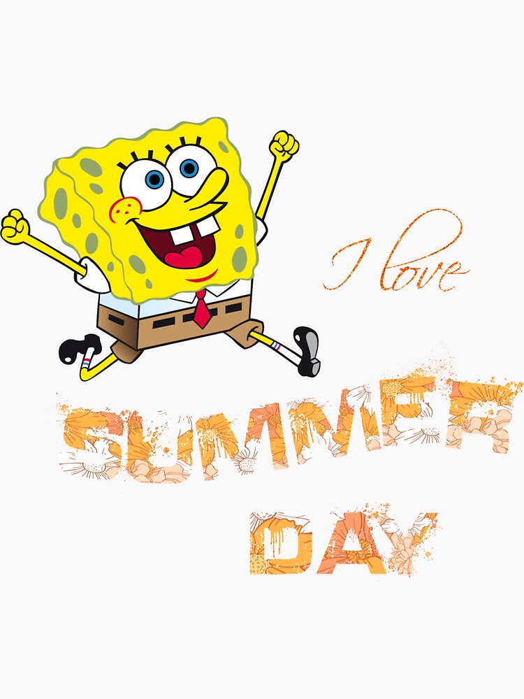 "Spongebob in summer day" Sticker for Sale by thucdoan2005 | Redbubble