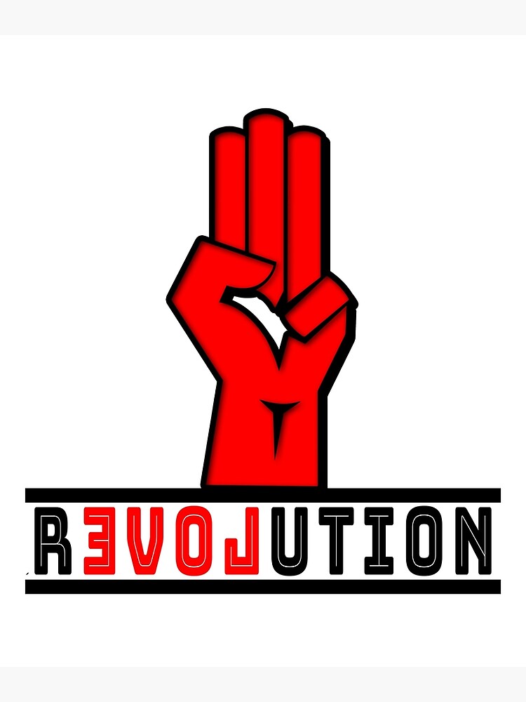 "Revolution Powerful Raised fist 3 Fingers Salute Design - Protest ...