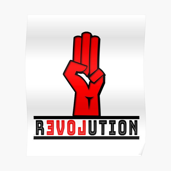 "Revolution Powerful Raised fist 3 Fingers Salute Design - Protest ...