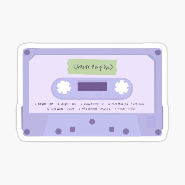 "ARMY Playlist Cassette " Sticker for Sale by lilynquyen00 | Redbubble