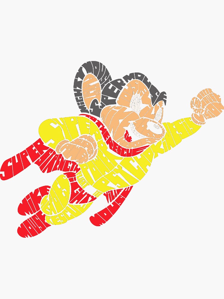 "Mighty Mouse" Sticker for Sale by eagerly0901 | Redbubble
