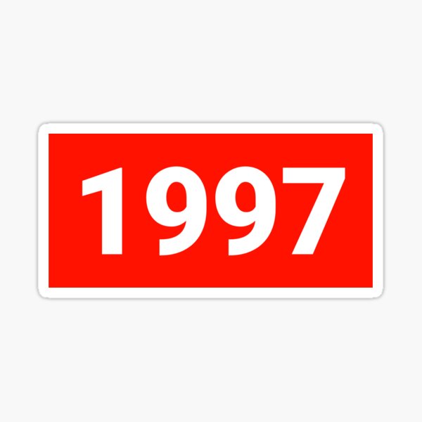 "Born in 1997" Sticker for Sale by NewArt1277 | Redbubble