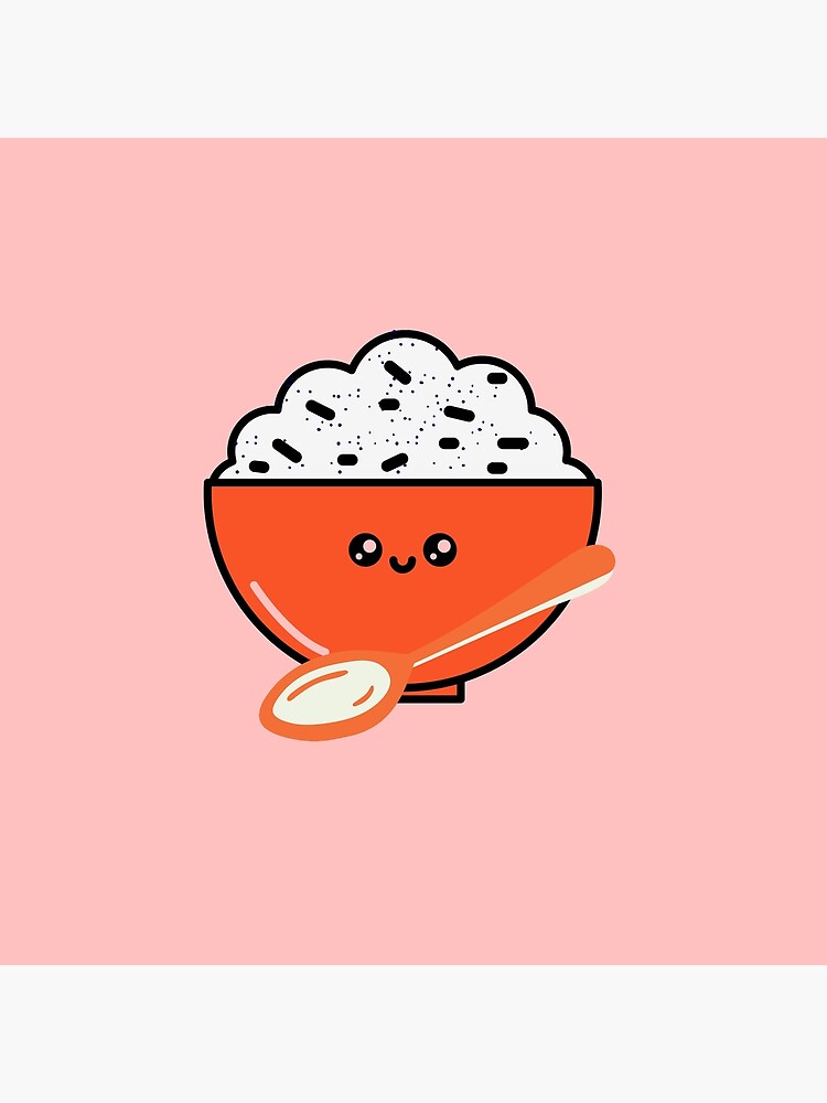 "cute kawaii rice bowl sticker" Poster for Sale by StickerLadies ...