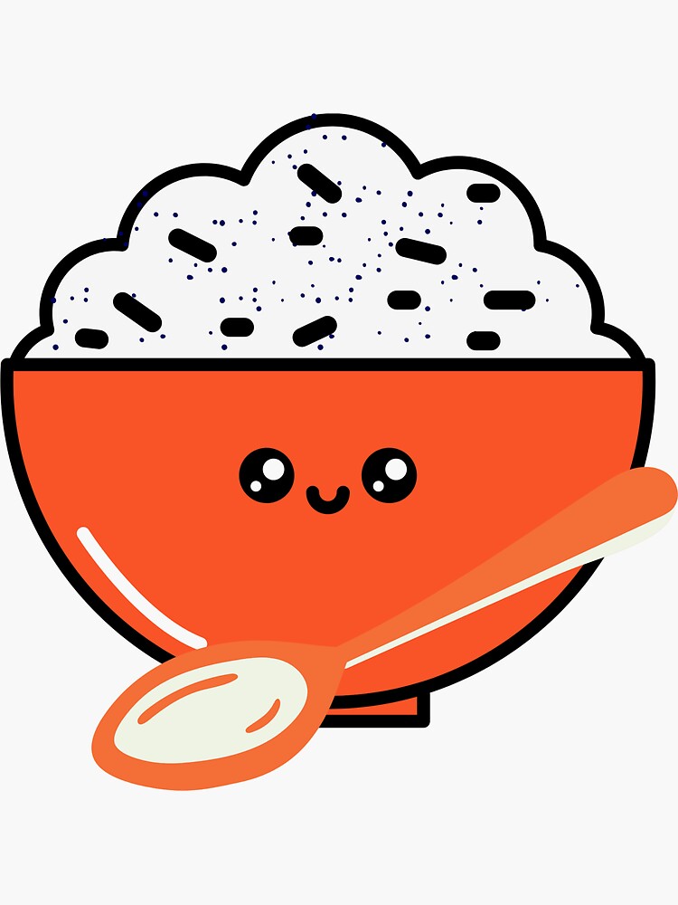 "cute kawaii rice bowl sticker" Sticker for Sale by StickerLadies ...