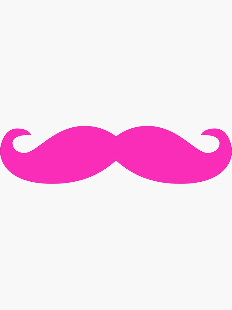 "Neon Pink moustache" Sticker for Sale by TheStuffzz | Redbubble