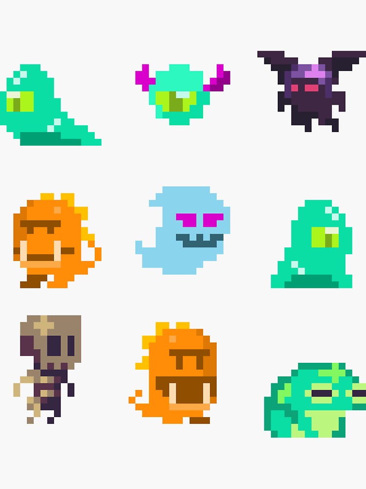 "Pixel Chibi Monsters" Sticker for Sale by ansimuz | Redbubble