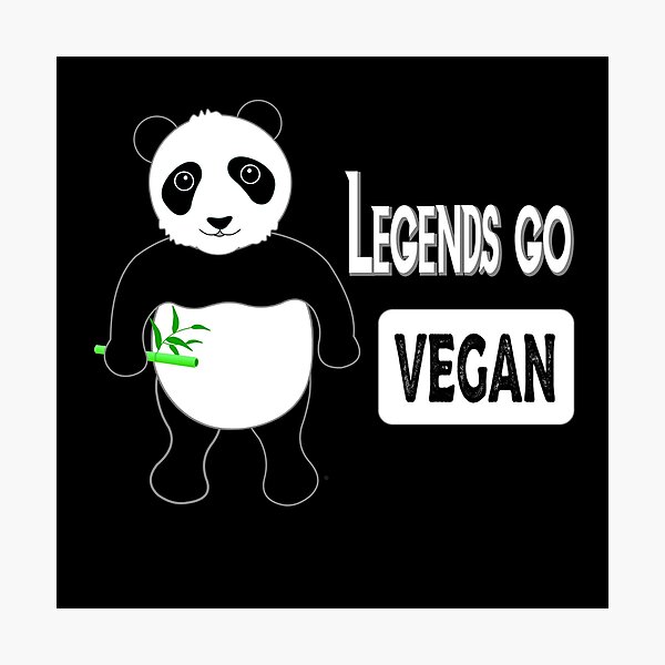 "Legends go vegan with Panda holding Bamboo" Photographic Print for ...