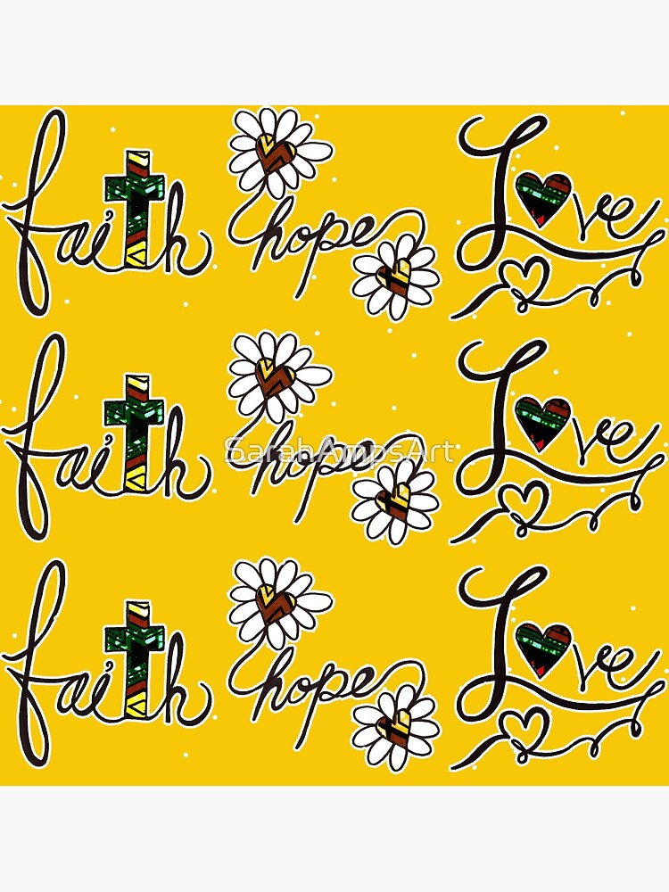 "Faith Hope Love Grid" Poster by SarahAmpsArt | Redbubble