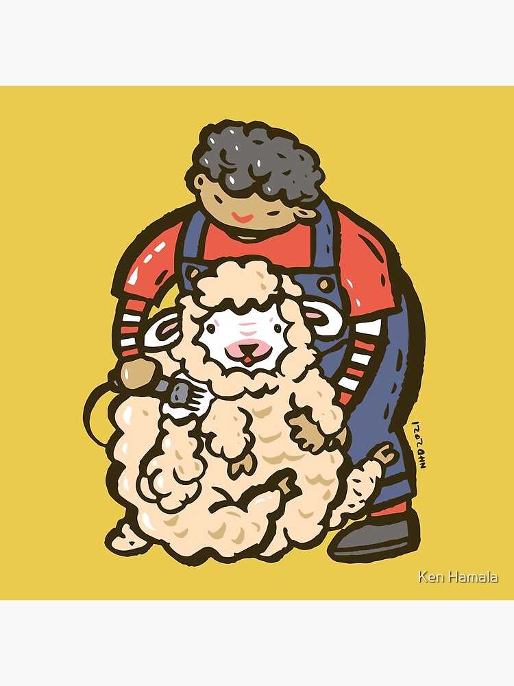 "Sheep shearing cartoon" Poster for Sale by nokhookdesign | Redbubble